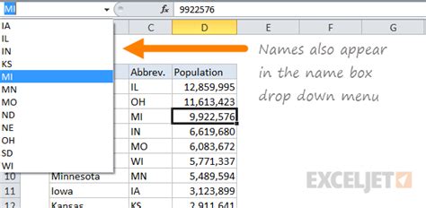 named ranges in excel exceljet