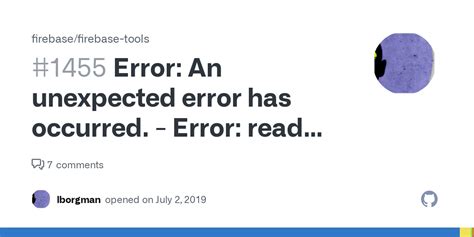 error an unexpected error has occurred error read econnreset