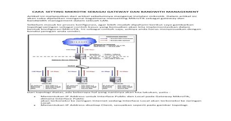 Cara Setting Mikrotik Sebagai Gateway Dan Bandwith Management [pdf