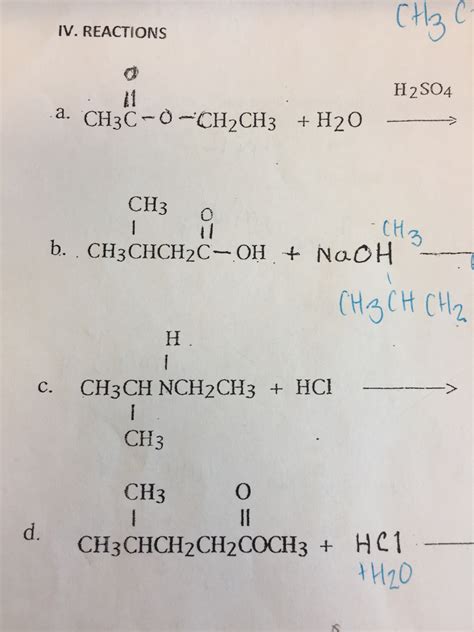 solved ct 0 iv reactions h2so4 a ch3c o ch2ch3 h20 ch3 o