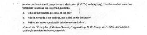 Answered 1 An Electrochemical Cell Comprises… Bartleby