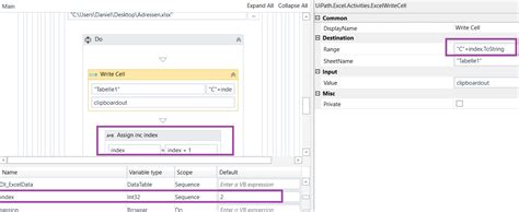 write cell for every row while looping for each row help uipath