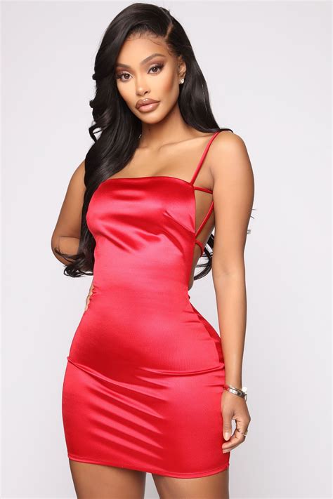 Flirtini Satin Mini Dress Red Mini Dress Red Mini Dress Fashion