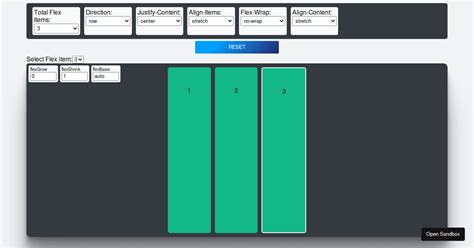 flexbox playground codesandbox