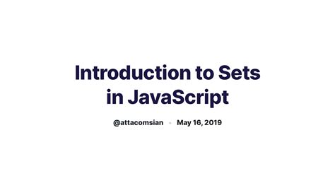 introduction to sets in javascript