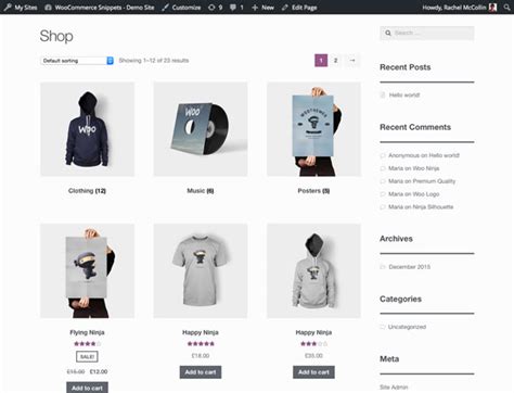 display woocommerce categories subcategories and products in separate
