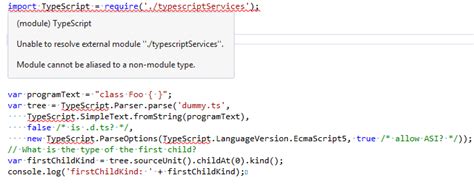 typescript how do i require the typescriptservices d ts in a node js