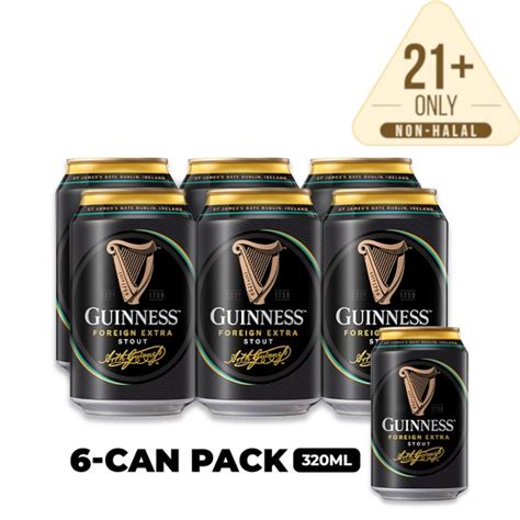 Guinness Foreign Extra Stout Premium Beer Can 5 5 Alcohol 6 Can Pack 6