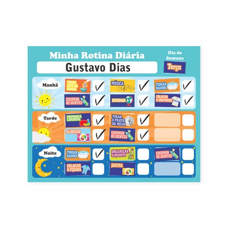 Quadro De Rotina Diária Infantil Grudado Em Você