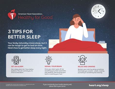 3 Tips For Better Sleep Infographic Go Red For Women