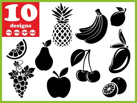 Frutas Svg Archivo Fruits Vector Fruits Calcomanía Frutas Etsy España