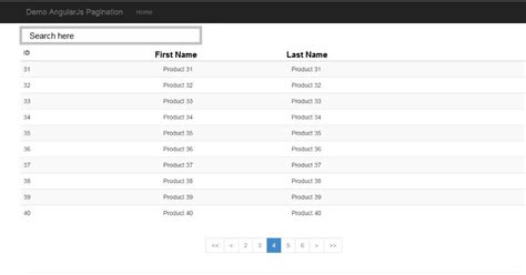 display data with angularjs include pagination and search prompt web