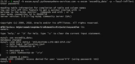 updating mysql database via ssh forums pythonanywhere