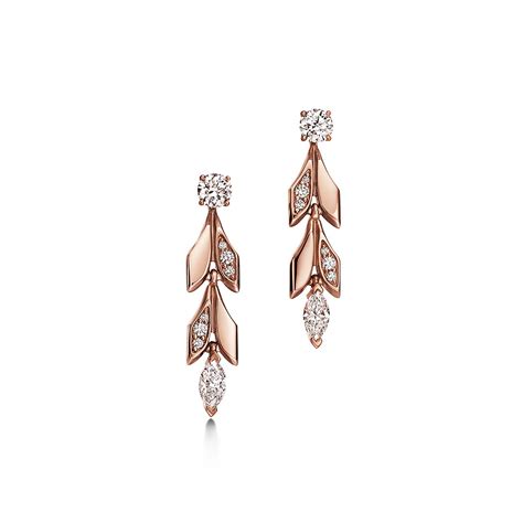 Tiffany Victoria® Vine Convertible Drop Earrings In Rose Gold With