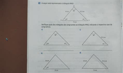 Solved 15 A Seguir Está Representado O Triângulo Mno Verifique Quais