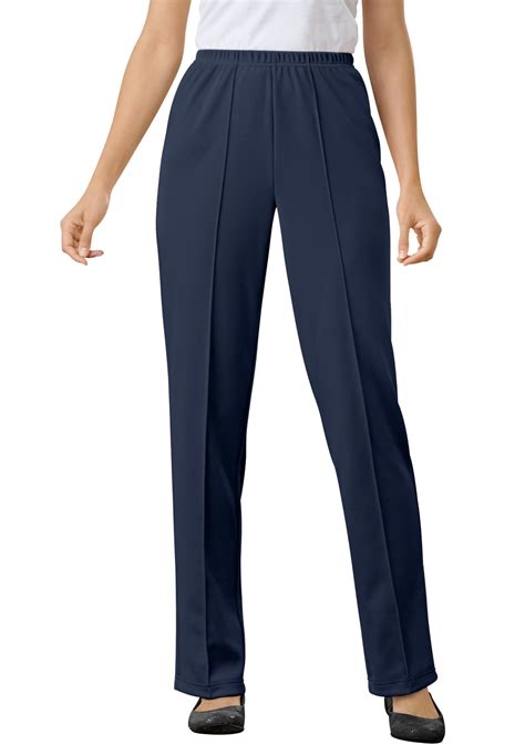 Woman Within Womens Plus Size Elastic Waist Soft Knit Pant Pant