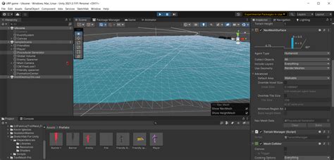 navmesh surface not being created beneath terrain in some areas r unity3d