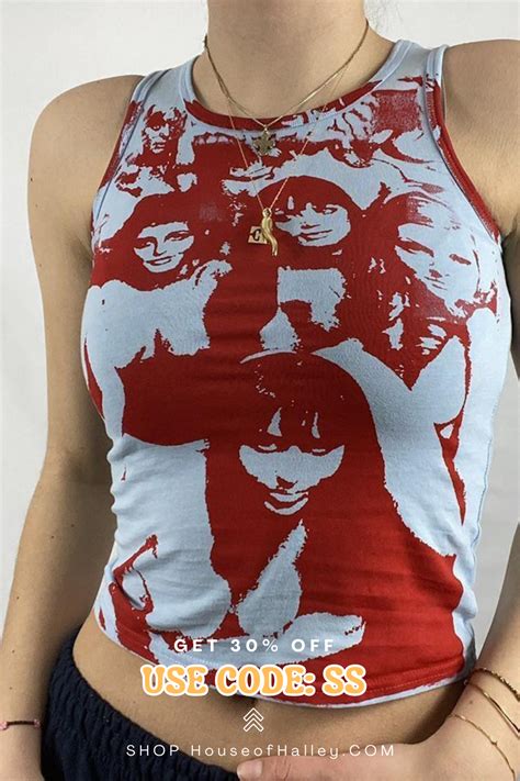 Vintage Girl Graphic Crop Tank Top Gothic Tank Tops Slim Fit Crop