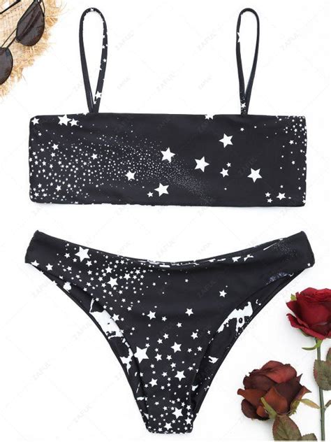 [34 Off] 2021 Galaxy Print Bikini Set In Black Zaful
