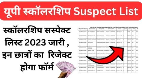 Up Scholarship Suspect List 2023 छात्रवृत्ति Suspect लिस्ट 2023 सभी