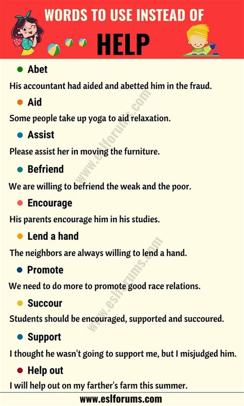 help synonym list of 14 synonyms for help with useful examples esl
