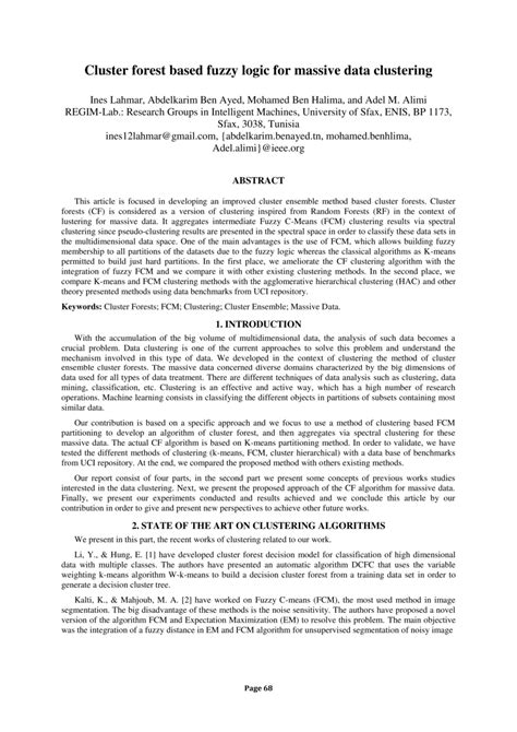 pdf random forest ensemble classification based fuzzy logic