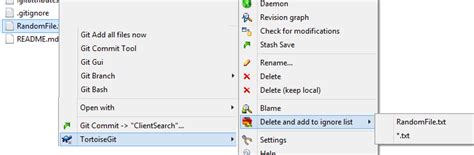 tortoisegit git hide remove files never to be versioned stack overflow