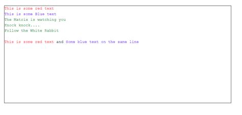 how to use two different colors of text in same textbox textmode