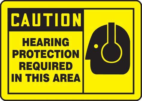 Hearing Protection Required In This Area Osha Caution Safety Sign