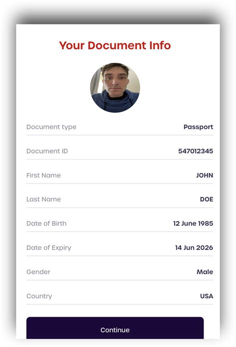 Passport Verify Demo Application 1kosmos Developer Experience