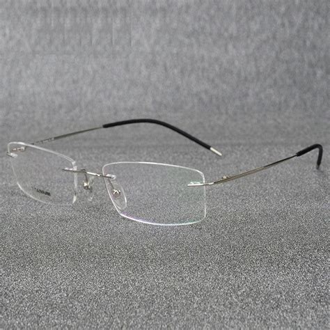 Hotochki Rimless Titanium Alloy Frame Flexible Temple Eyeglasses Frame