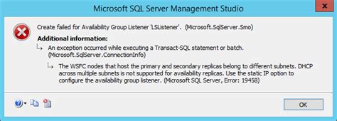 failovercluster create an availability group listener in sql server