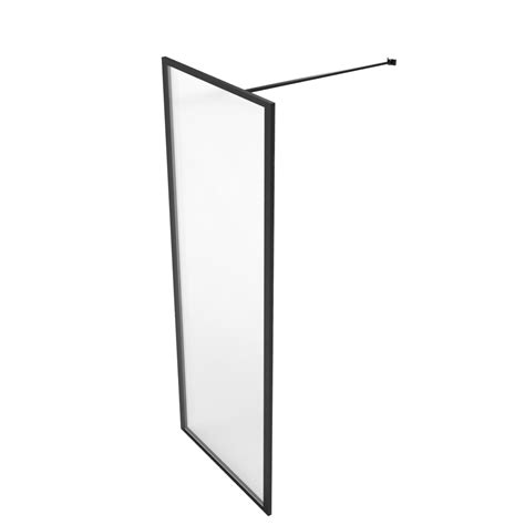 Grade A1 Black 700mm Framed Wet Room Shower Screen With Wall Support