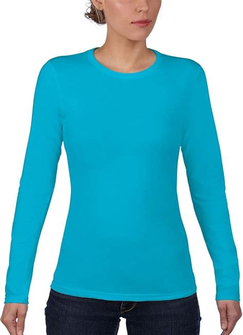 Anvil Womens Fitted Crew Neck 374l Slim Fit Long Sleeve T Shirt