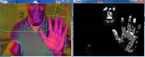 skin detection from hue saturation histogram opencv