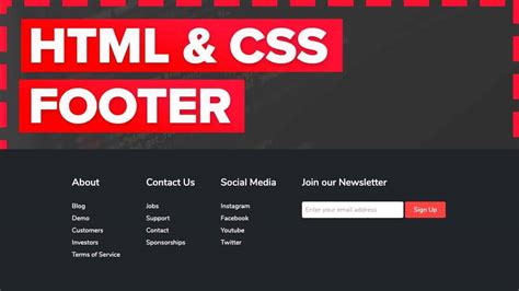 do it yourself tutorials how to make a footer in html and css for