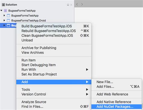 installation xamarin sdk documentation bugsee