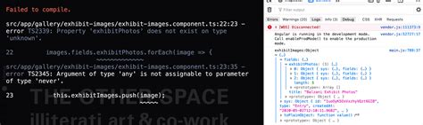 typescript property exhibitphotos does not exist on