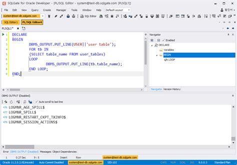 dbms output · sqlgate the most intelligent ide for database