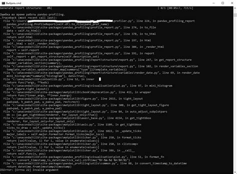 pandas profiling fails to process dates if they are far
