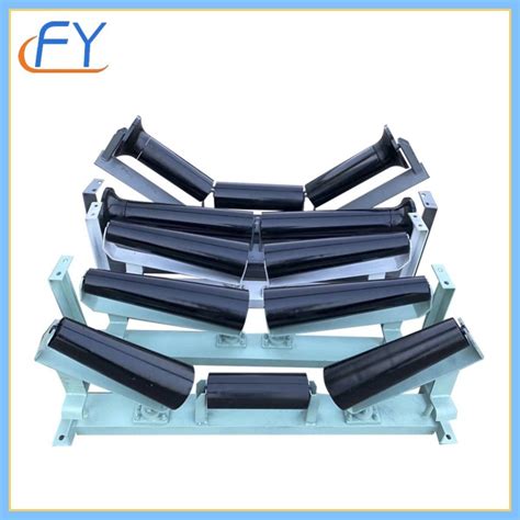 Steel Bearing Belt Conveyor Machine Parts Iron Idlers Customized Size