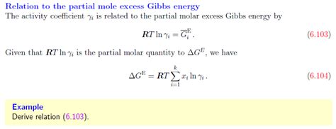 Solved Relation To The Partial Mole Excess Gibbs Energy The
