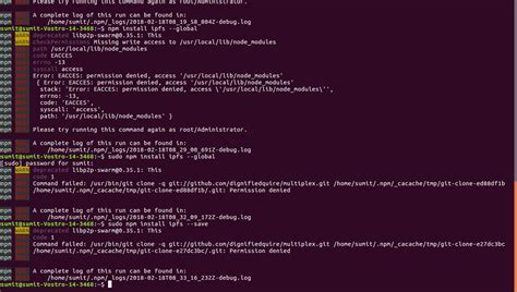 node js i am trying to install ipfs module with npm but getting