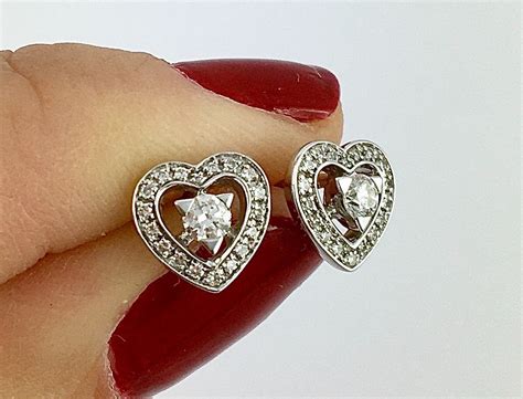 Proantic Mauboussin Heart Earrings Sex Love Touch Diamonds On Whit