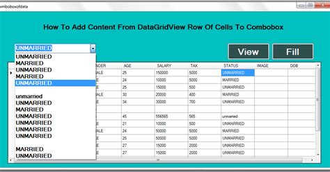 c code for get datas from datagridview to combobox in c tutorial