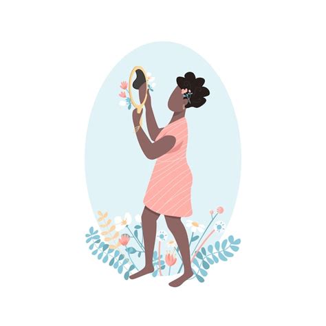 Premium Vector African Woman Self Love Flat Color Faceless Character