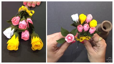 Mini Crepe Paper Rose Buds How To Make Rose 🥀 Buds Using Crepe Paper