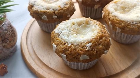 Muffin Labu Gebu Resepi Mudah Tanpa Mixer Pumpkin Cream Cheese
