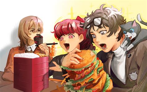 Amamiya Ren Yoshizawa Kasumi Morgana And Akechi Gorou Persona And 2