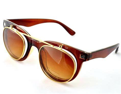 Flip Up Round Vintage Wayfarer Retro Sunglasses
